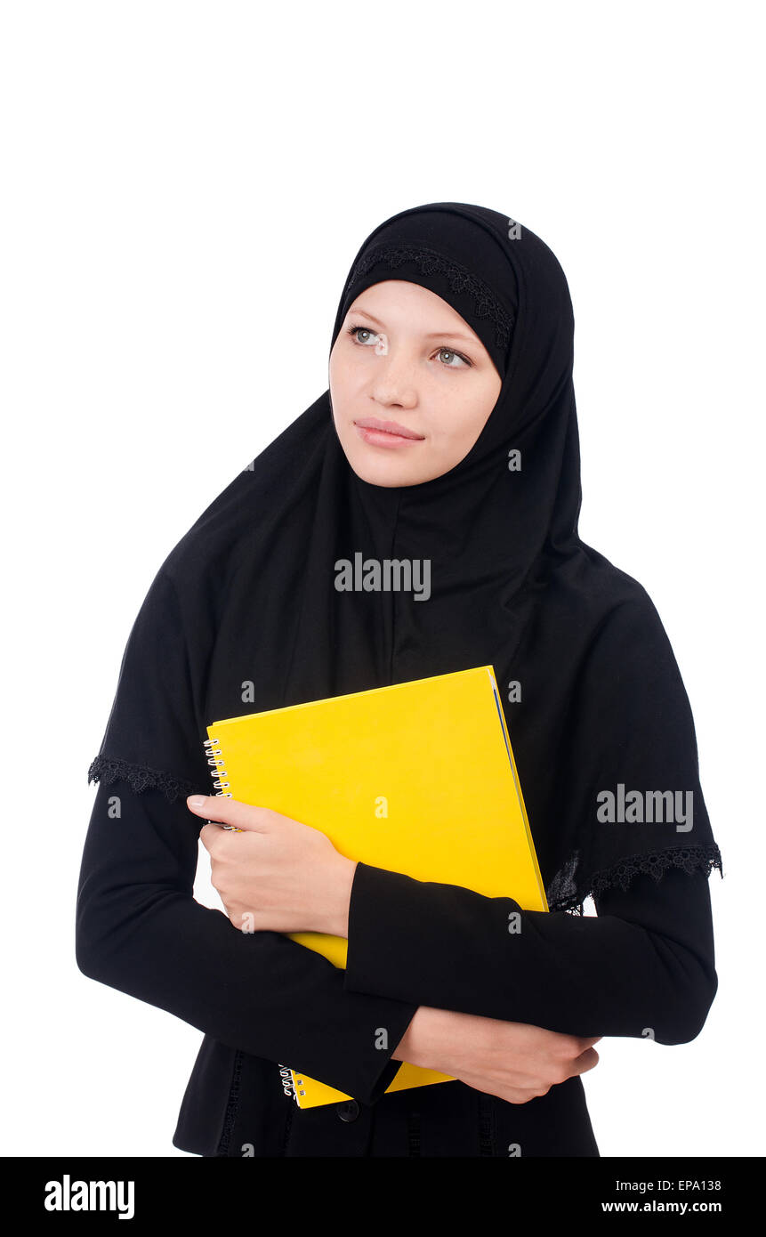 Young muslim female student with books Stock Photo - Alamy