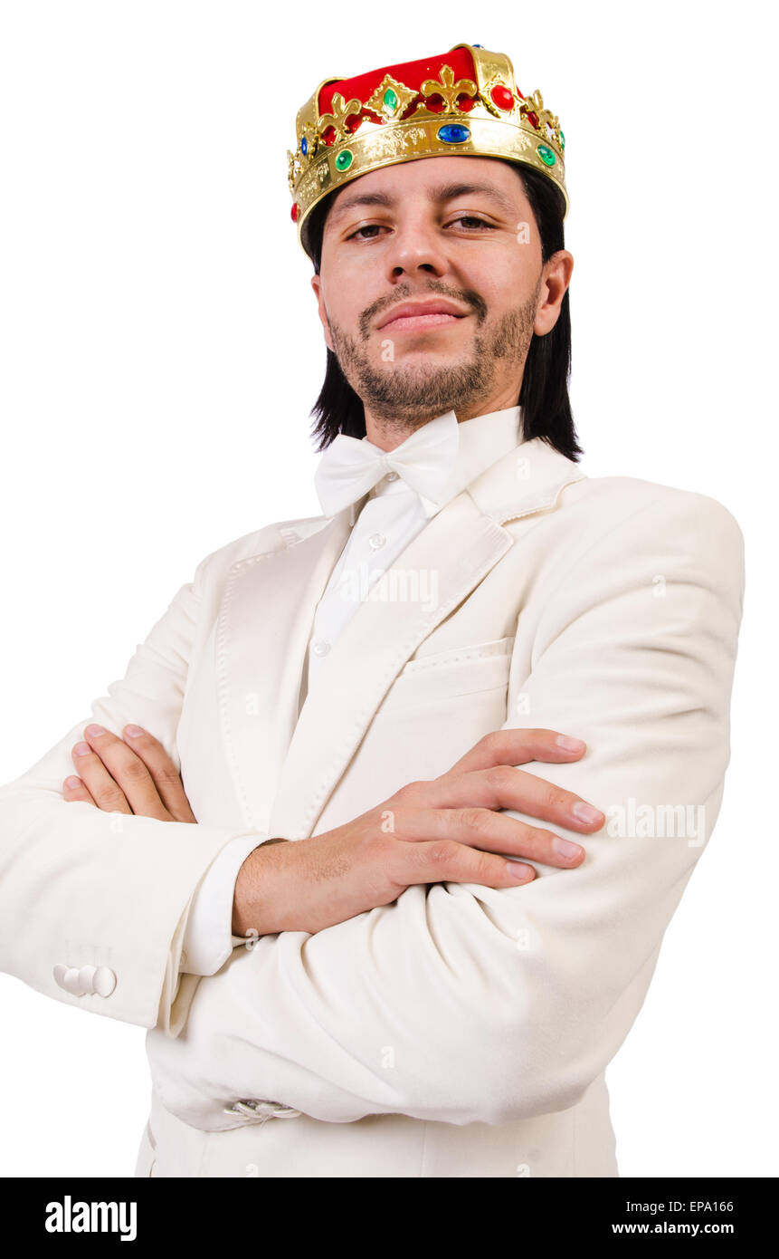 Funny king isolated on the white background Stock Photo - Alamy