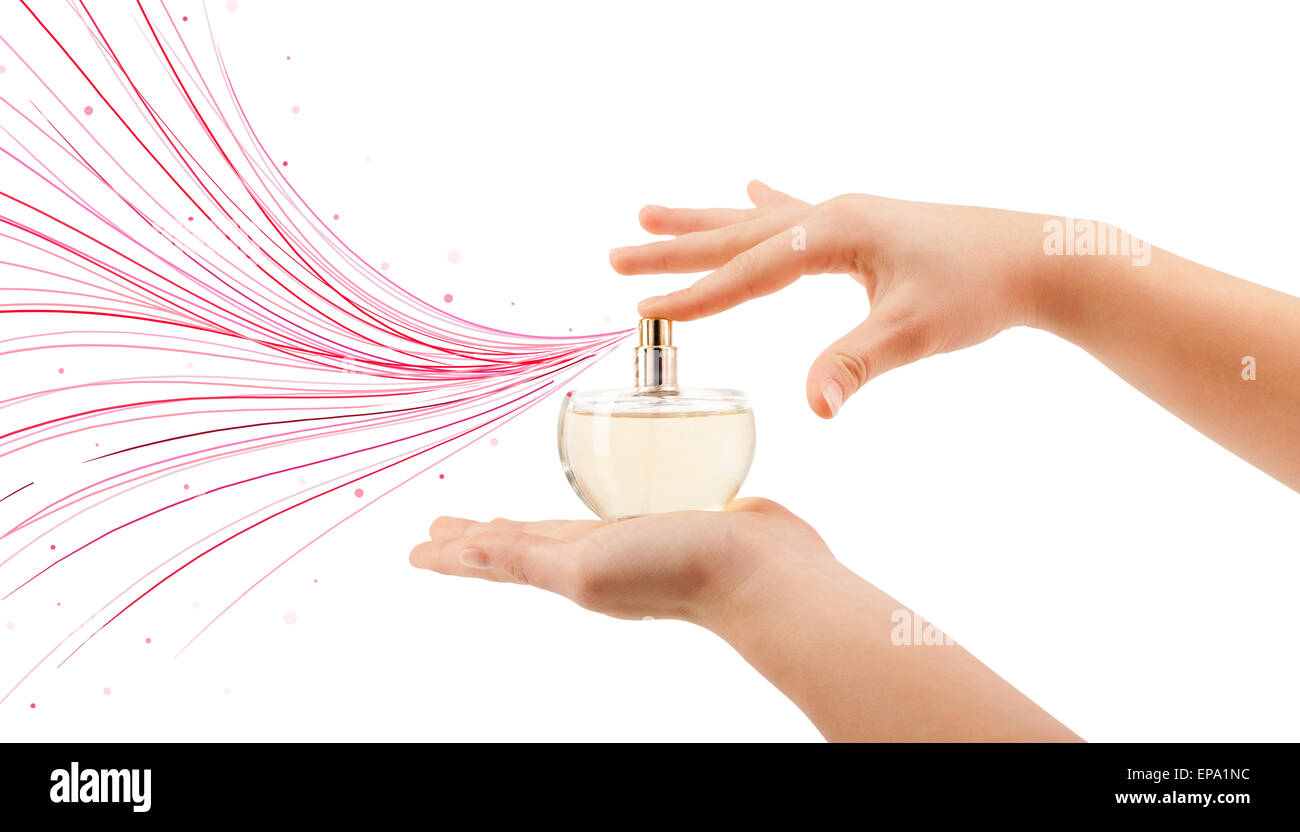 woman hands spraying colorful lines Stock Photo - Alamy