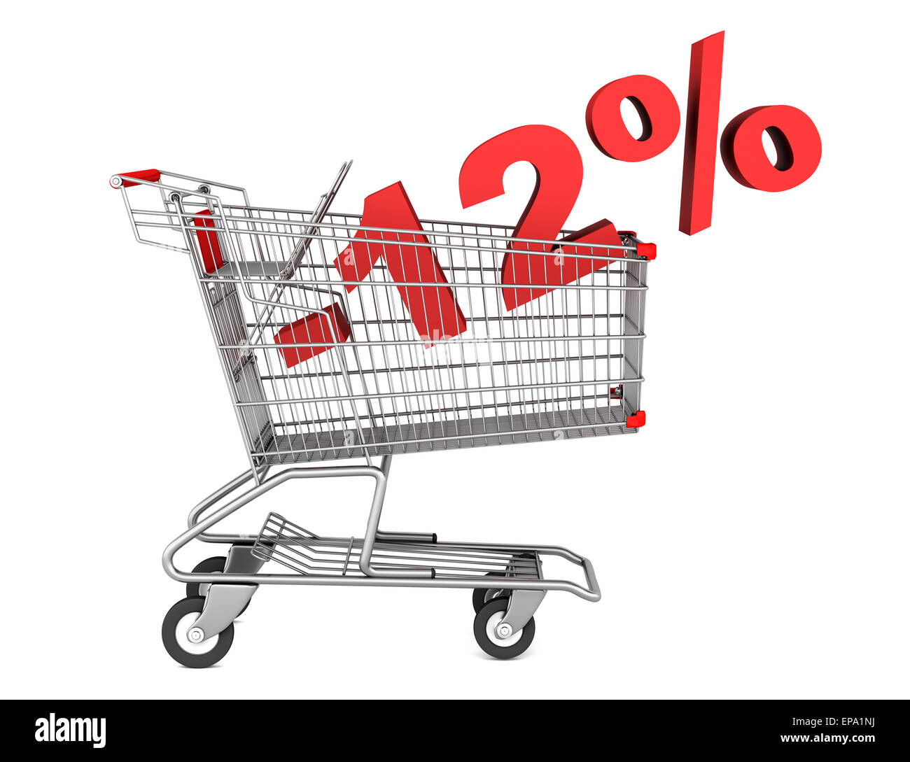 shopping cart with 12 percent discount isolated Stock Photo - Alamy