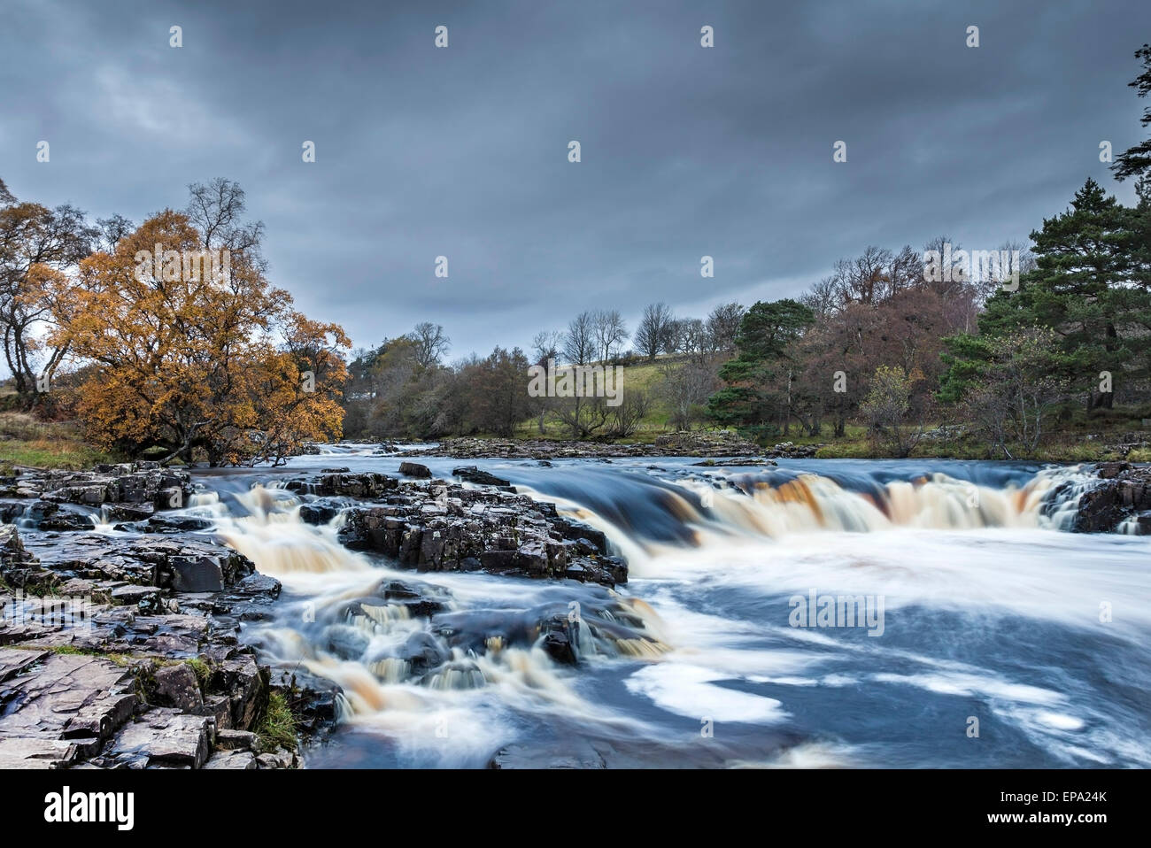 Autumn Colours at Low Force Waterfall on the River Tees, Bowlees ...
