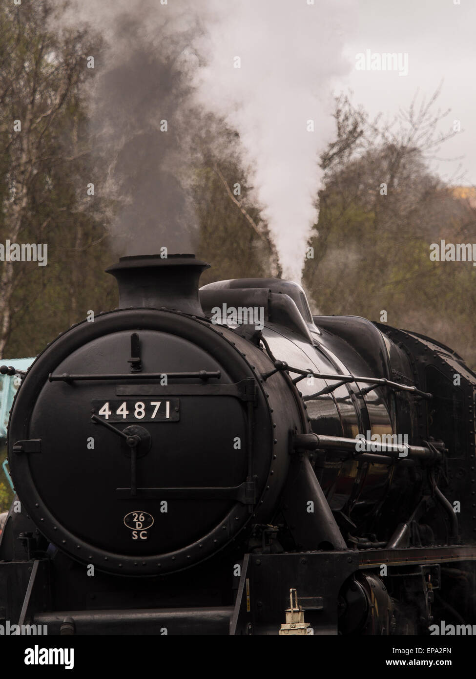vintage steam locomotive 44871 LMS at Grosmont station,on The North ...