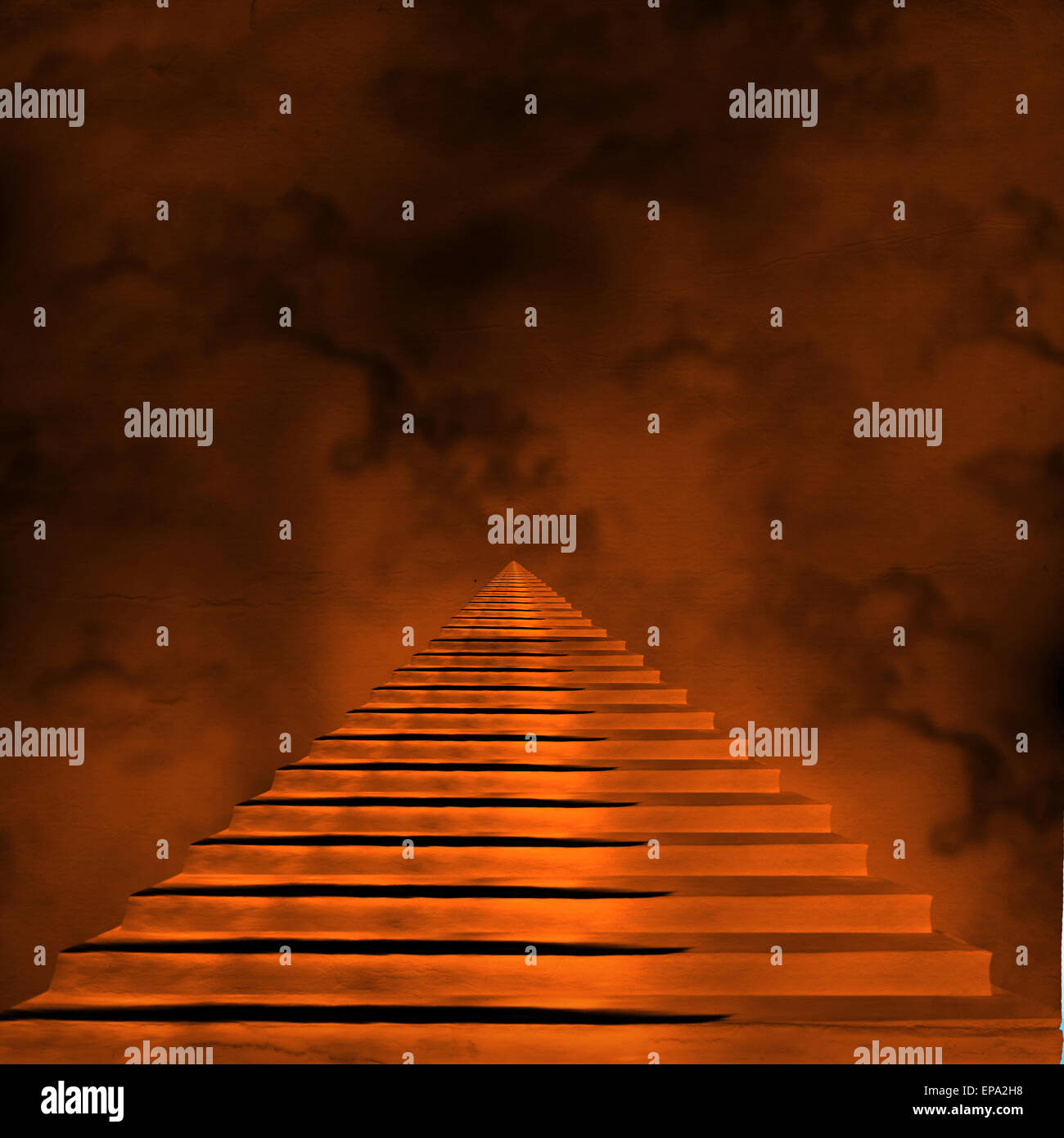 Staircase leading to heaven or hell. Light at the End of the Tunnel ...