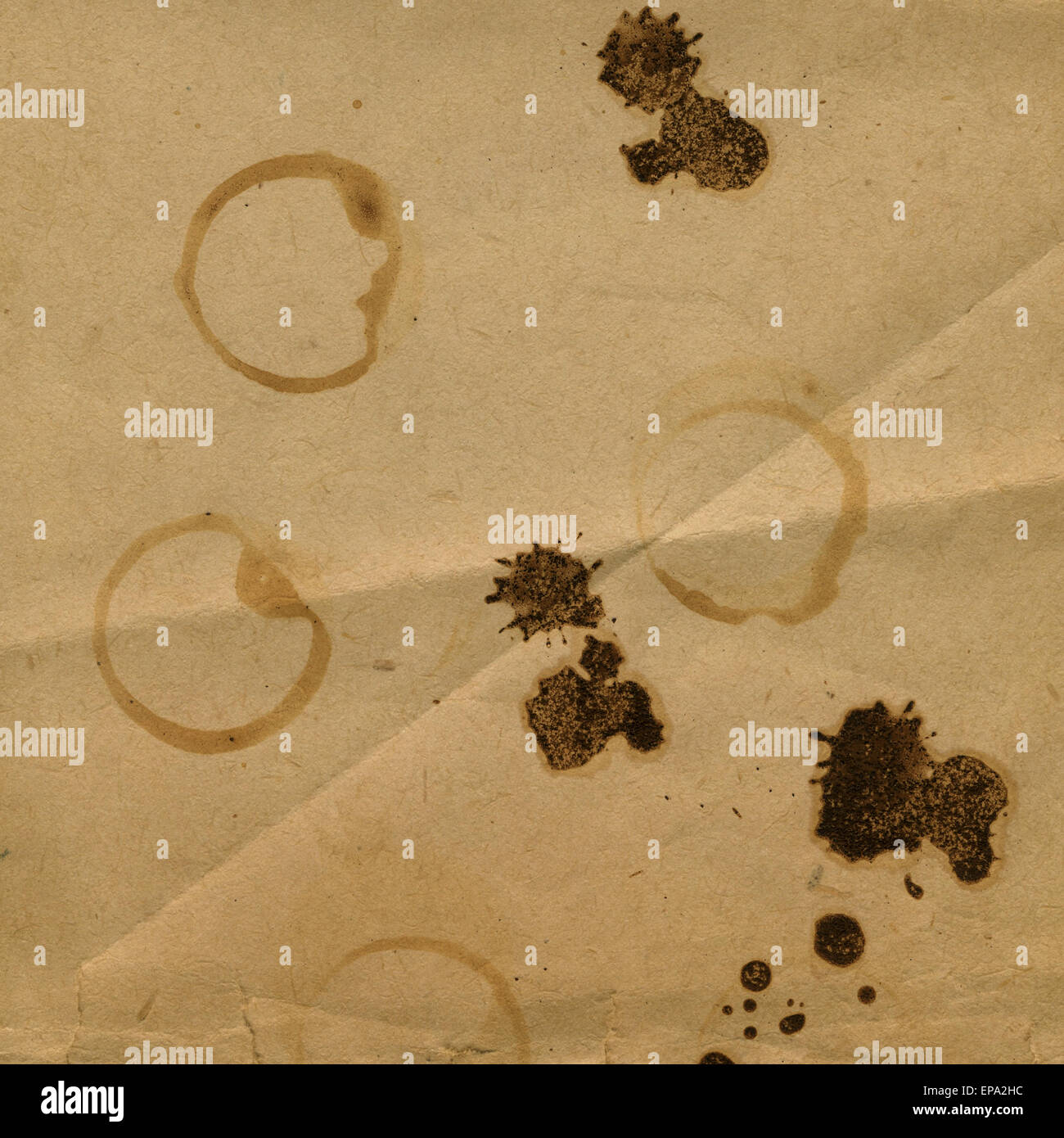 Old crumpled paper with stains of coffee or tea Stock Photo - Alamy