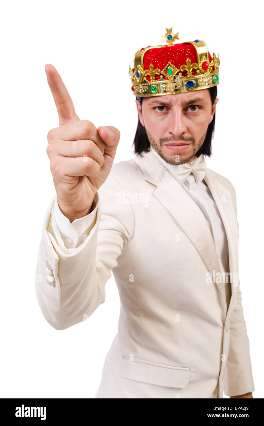 Funny king isolated on the white background Stock Photo - Alamy