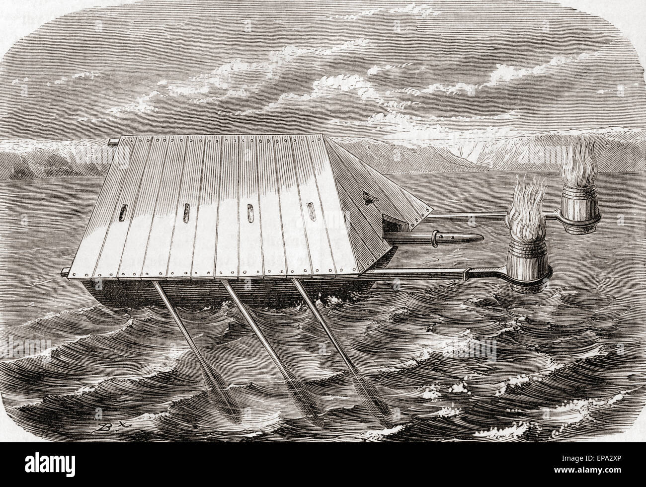 A Greek fire ship. A covered galley transporting barrels of fire which ...