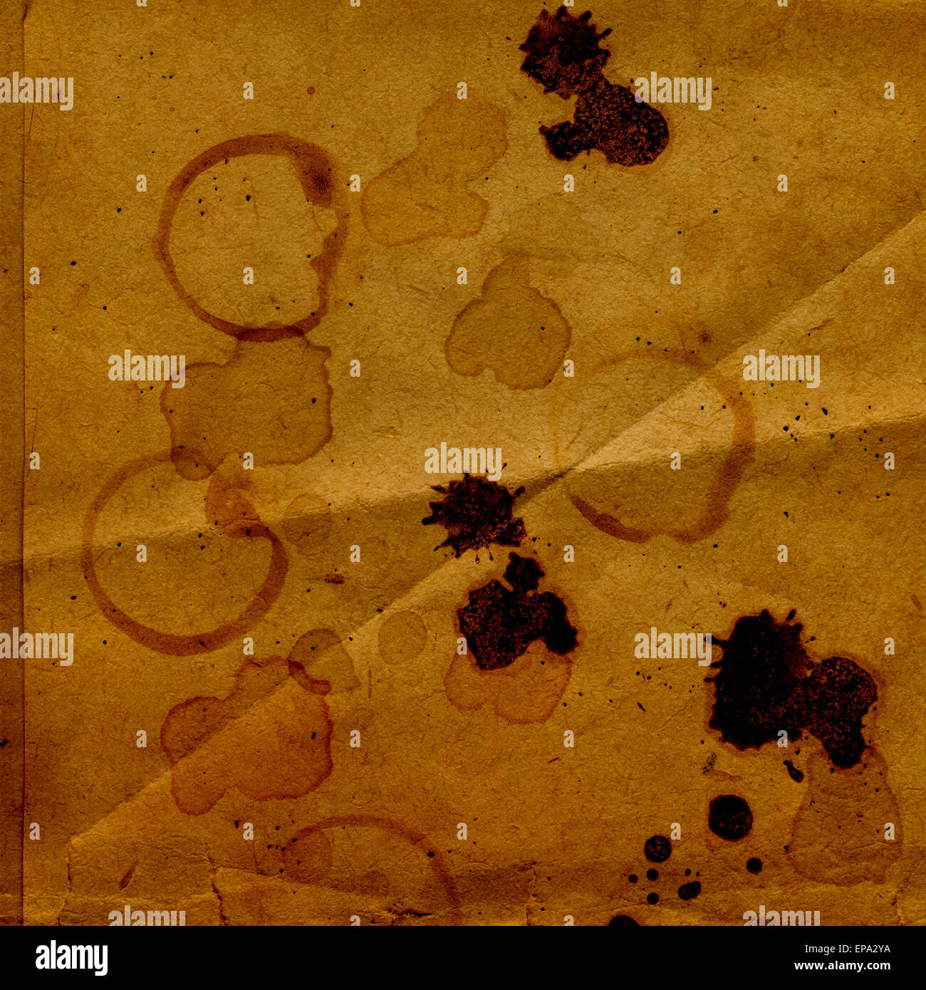 Old crumpled paper with stains of coffee or tea Stock Photo - Alamy