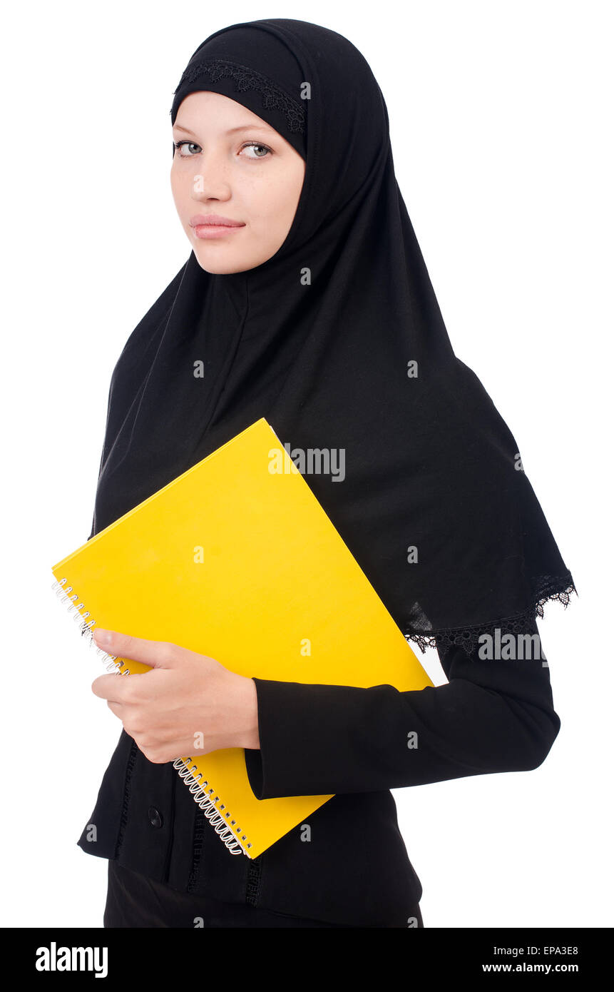 Young muslim female student with books Stock Photo - Alamy