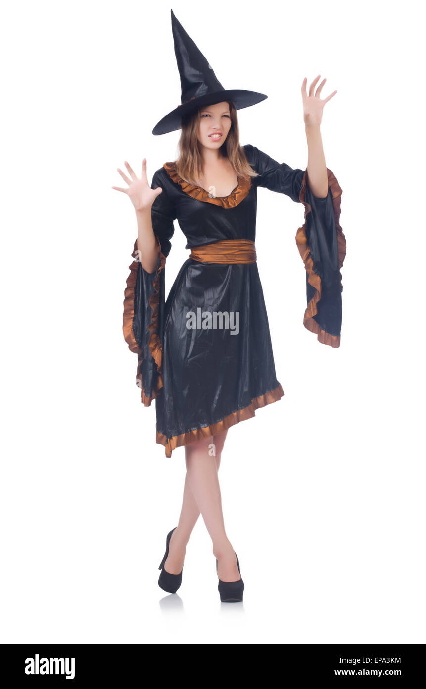 Witch isolated on the white background Stock Photo - Alamy