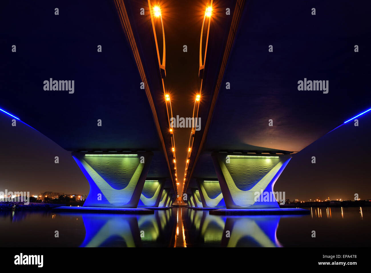 Garhoud Bridge at night with long Exposure, Dubai, UAE Stock Photo - Alamy