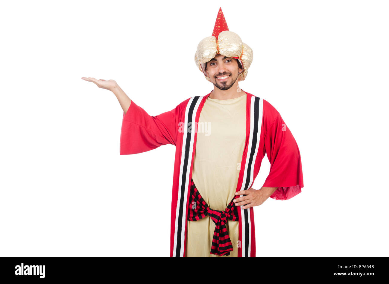 Wizard in costume isolated on the white Stock Photo - Alamy