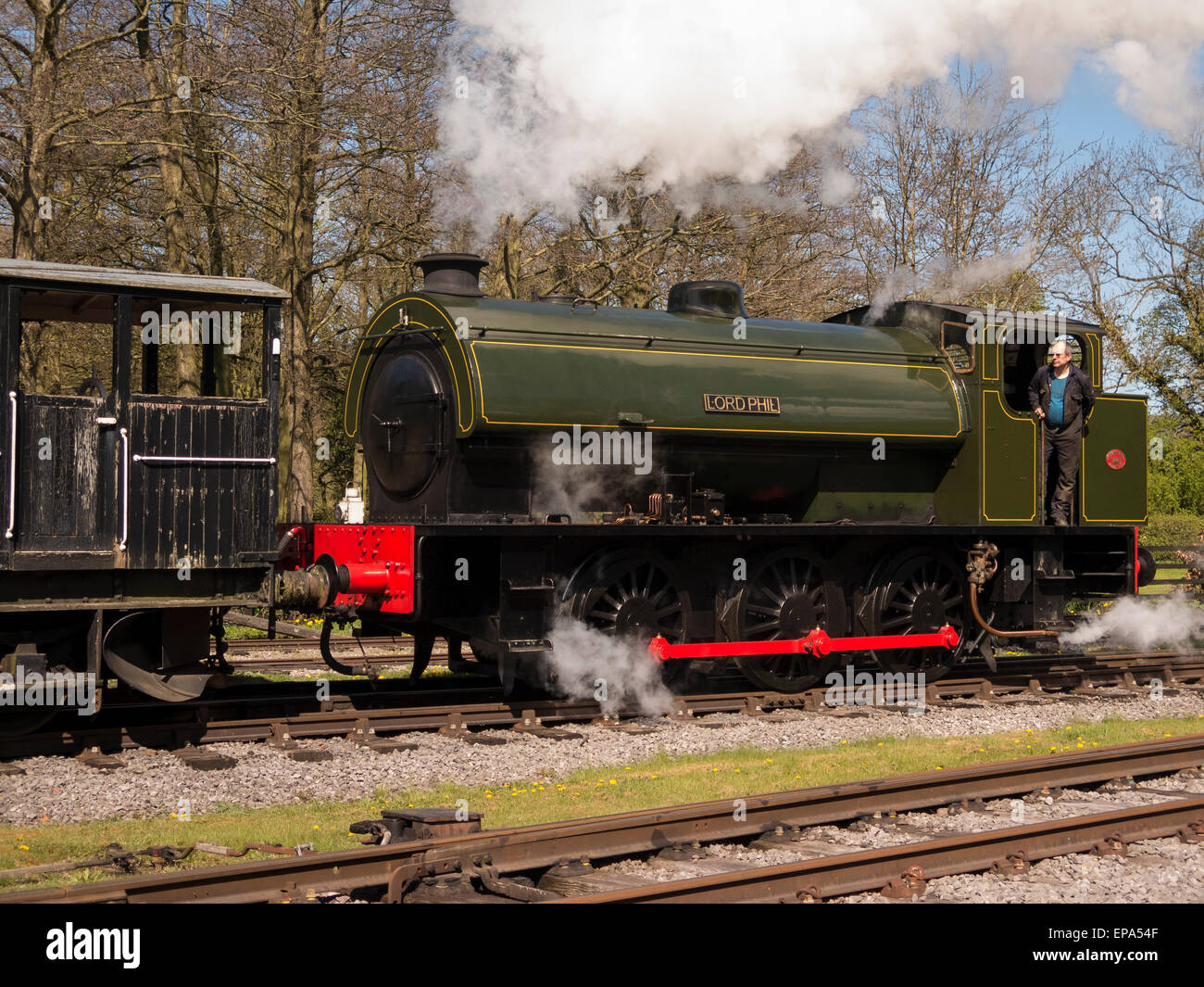 vintage steam locomotive Lord Phil at Peak Rail heritage steam railway ...