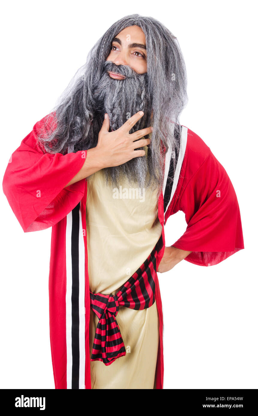 Wizard in costume isolated on the white Stock Photo - Alamy