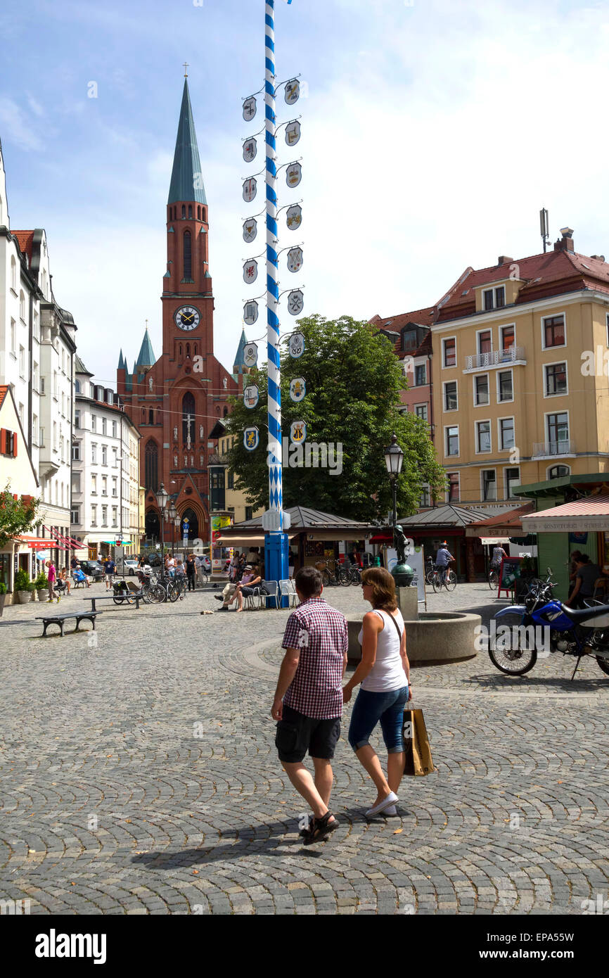Wiener Platz ( Place ) Haidhausen, Munich, Upper Bavaria, Germany Stock ...