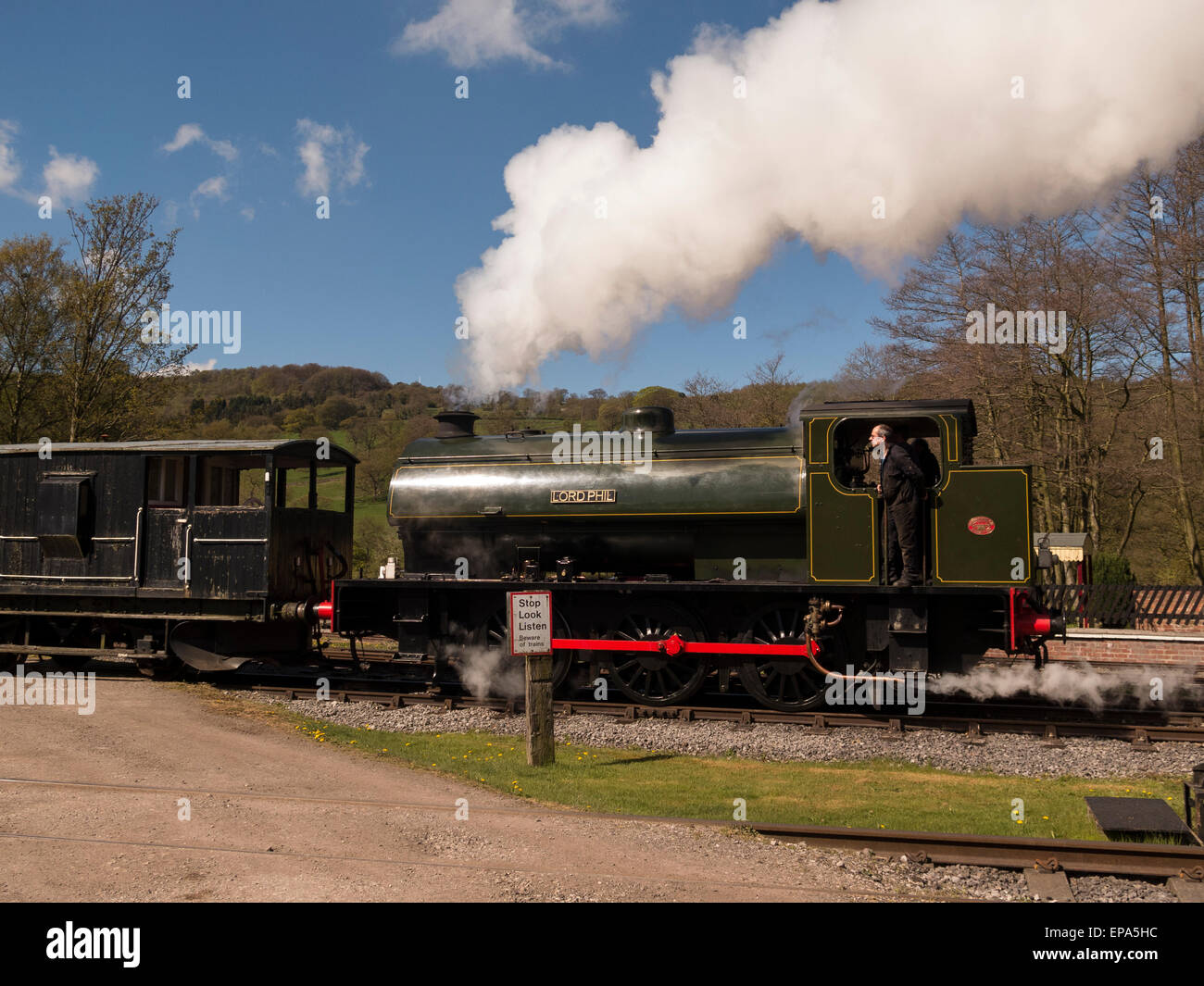 vintage steam locomotive Lord Phil at Peak Rail heritage steam railway ...