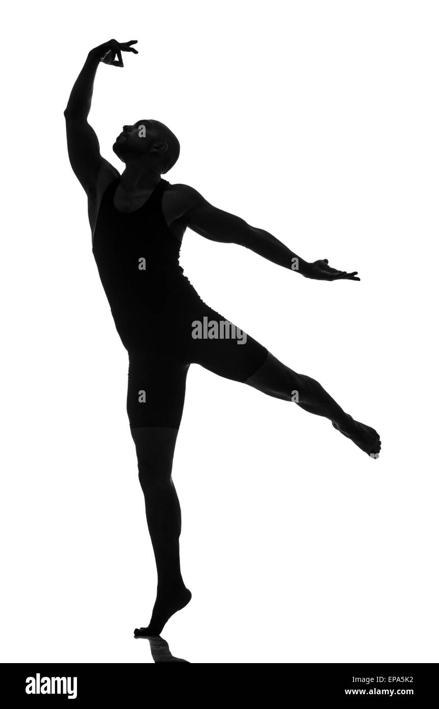 silhouette of male dancer isolated on white Stock Photo - Alamy
