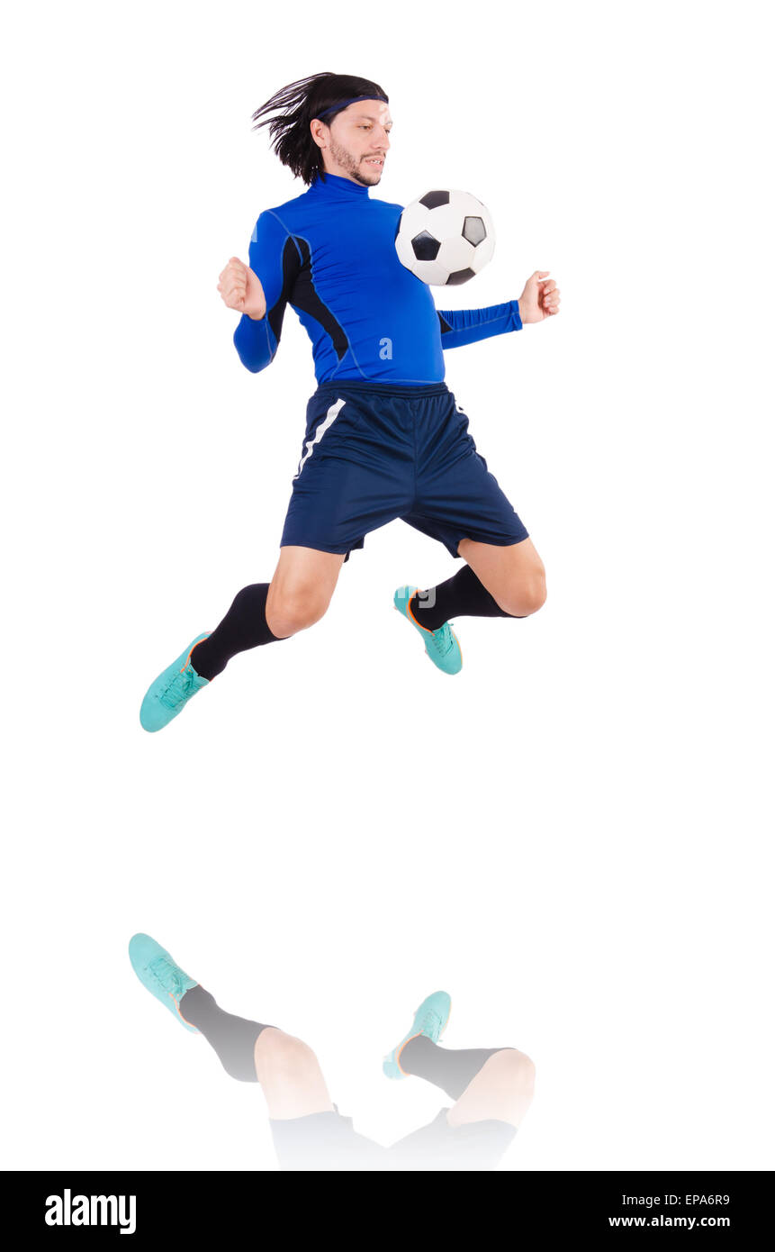 Football player isolated on the white background Stock Photo - Alamy