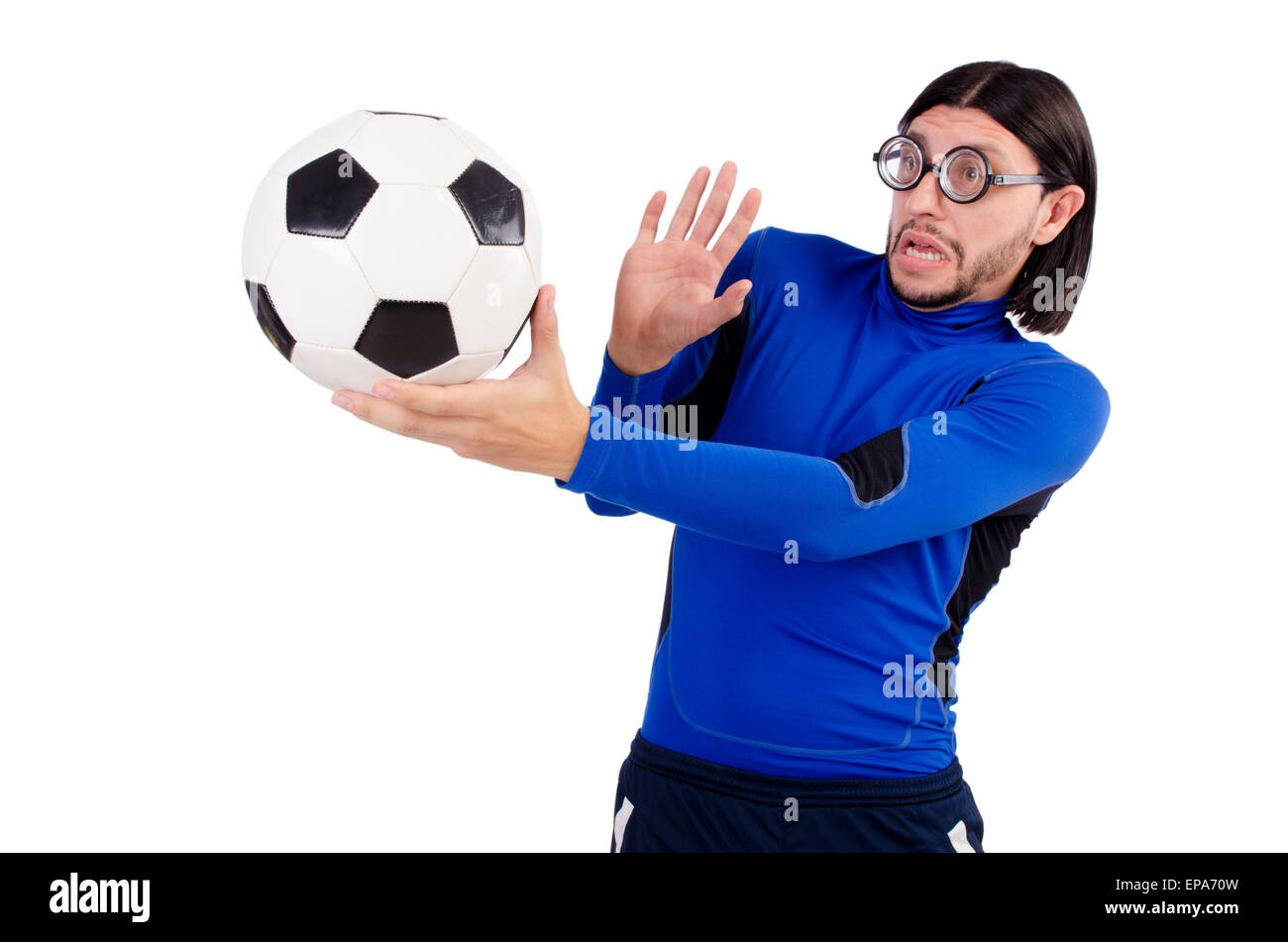 Football player isolated on the white background Stock Photo - Alamy