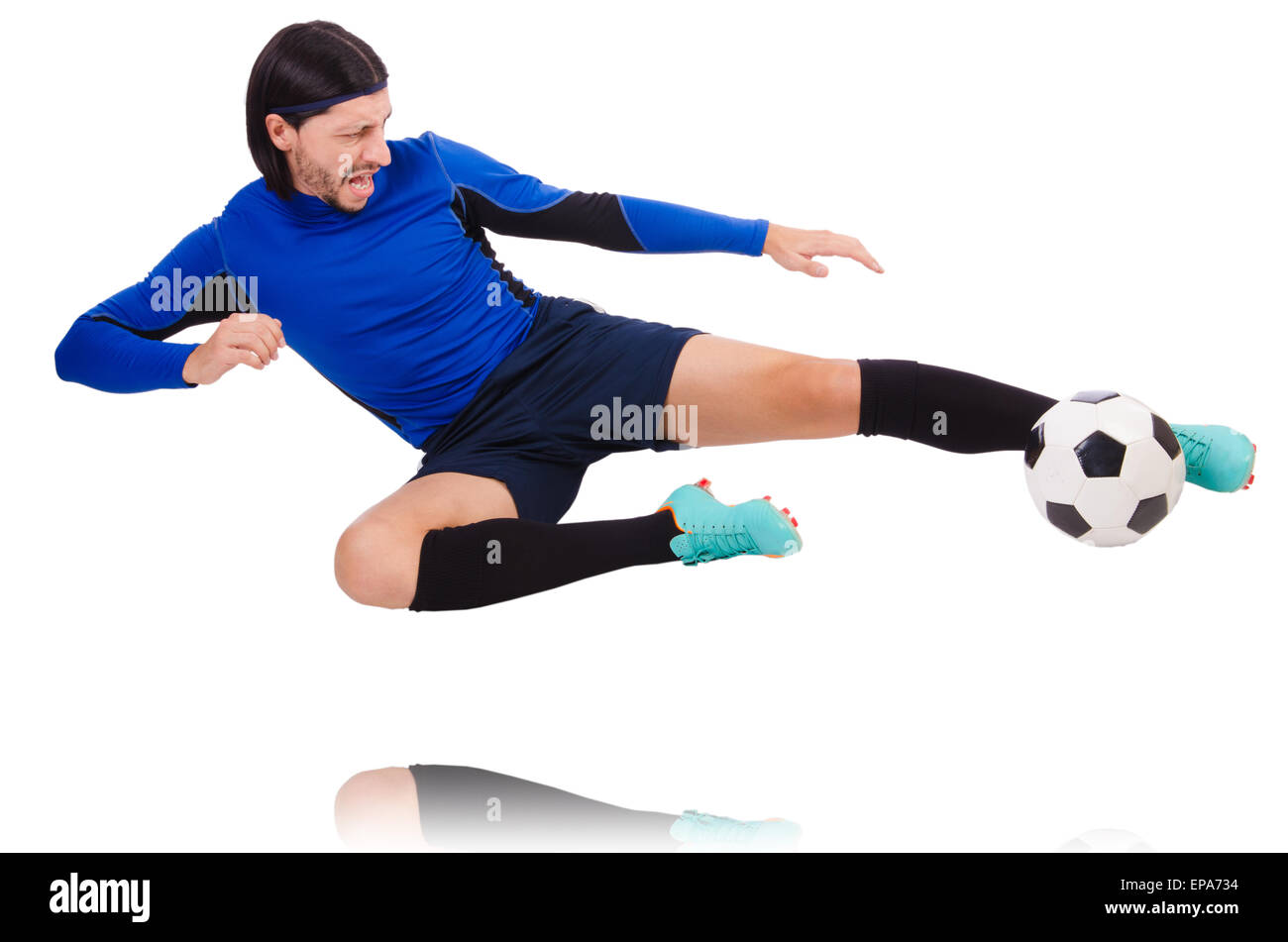 Football player isolated on the white background Stock Photo - Alamy