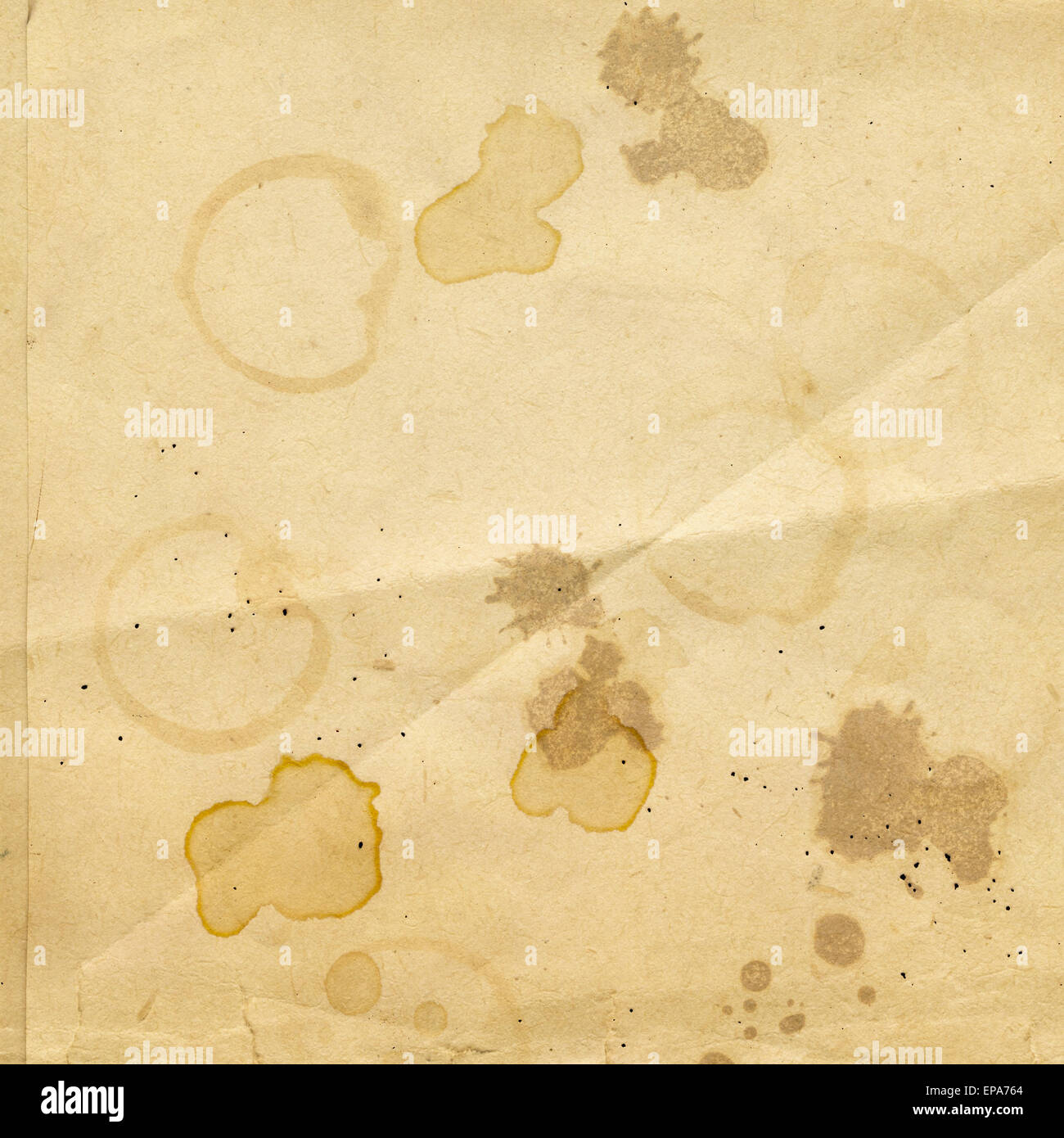 Old crumpled paper with stains of coffee or tea Stock Photo - Alamy