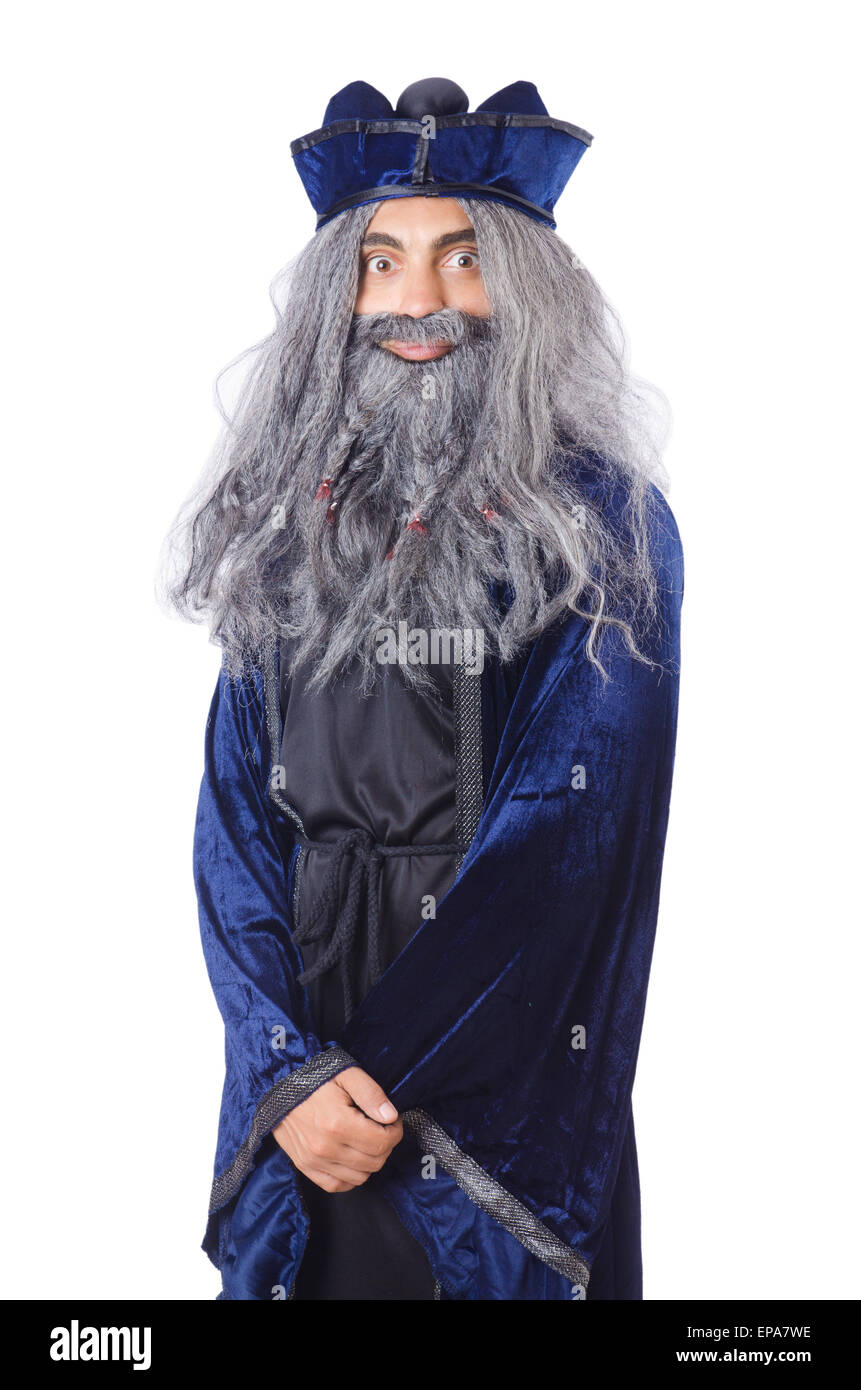 Wizard isolated on the wise background Stock Photo - Alamy
