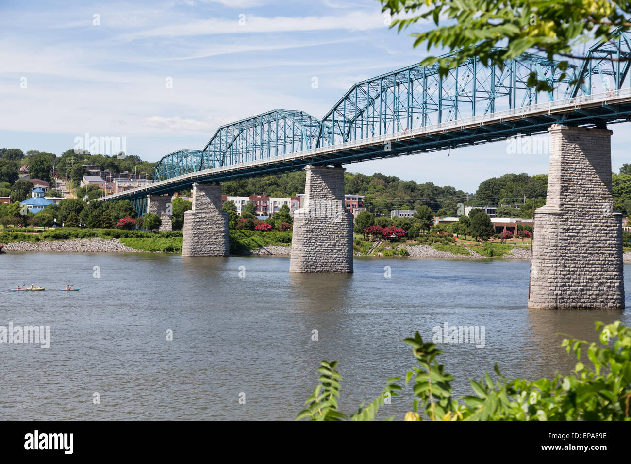 The Walnut street bridge over the Tennessee River Stock Photo - Alamy