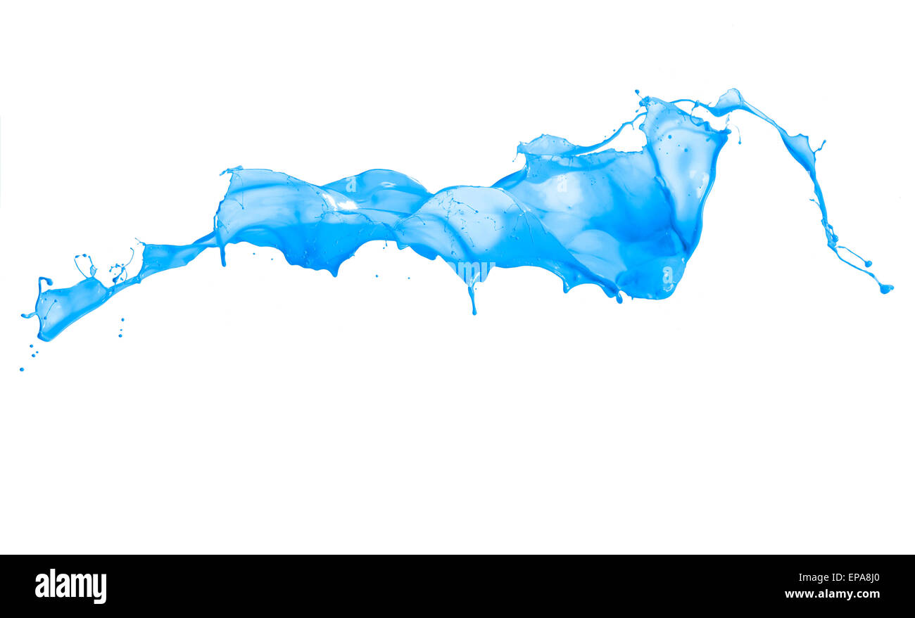 Blue splash isolated on white background Stock Photo - Alamy