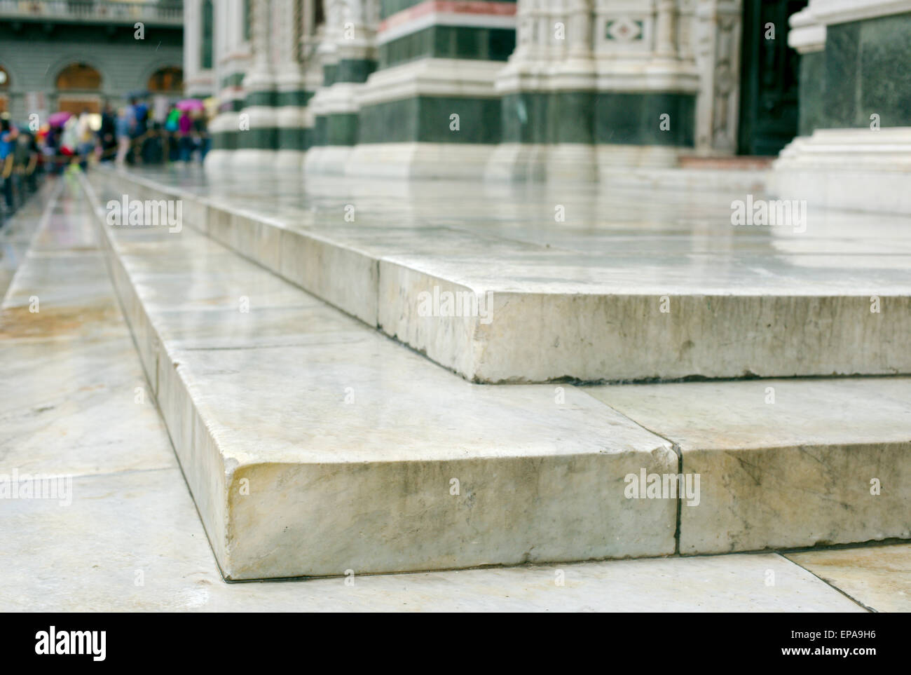 Wet Marble Steps of the Duomo, Firenze, Italy Stock Photo - Alamy