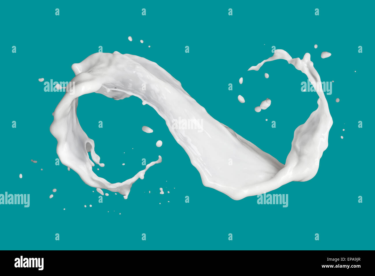 infinity symbol of milk splash isolated on black Stock Photo - Alamy