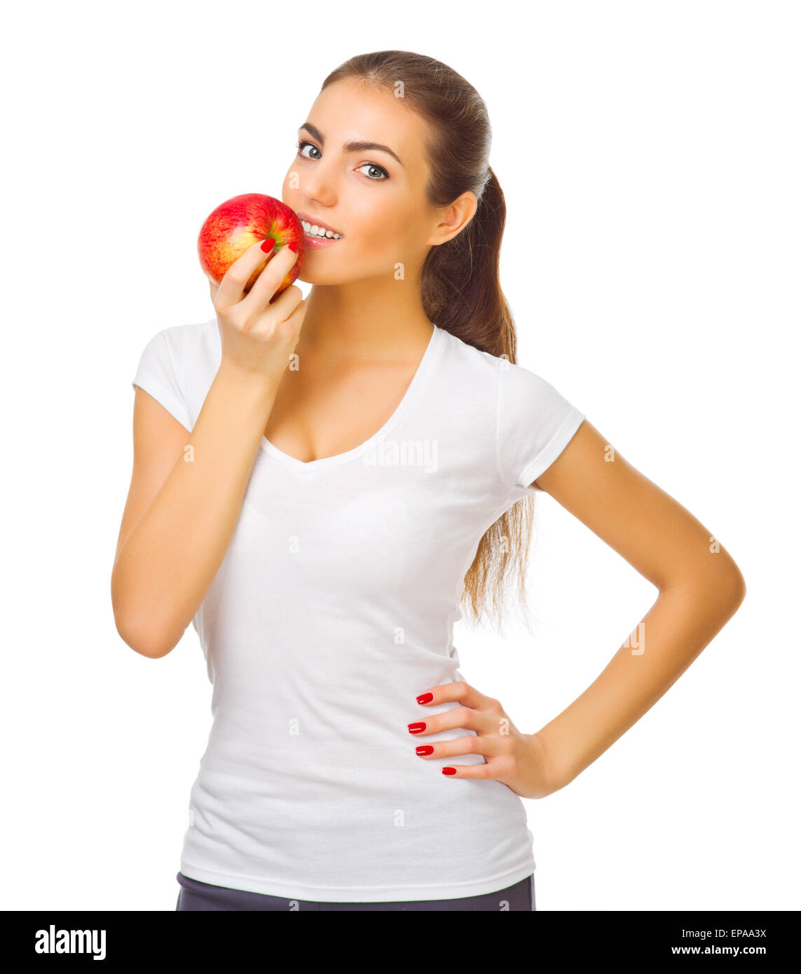 Young Women With Apple