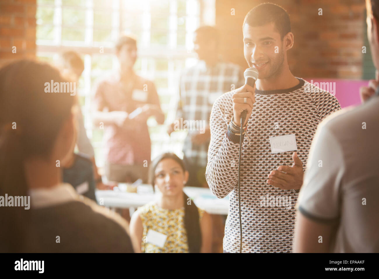 Listening presentation organized group hi-res stock photography and ...
