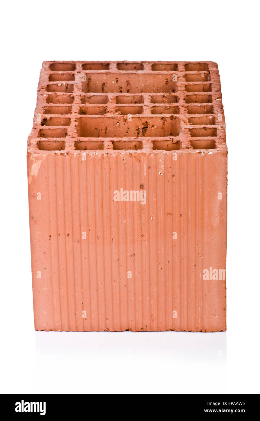 Stack of clay bricks isolated on white Stock Photo - Alamy