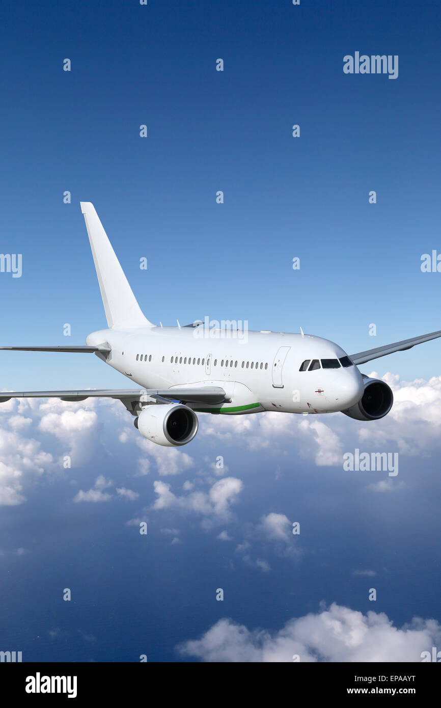 Flugzeug im Flug Thema Luftfahrt Stock Photo - Alamy