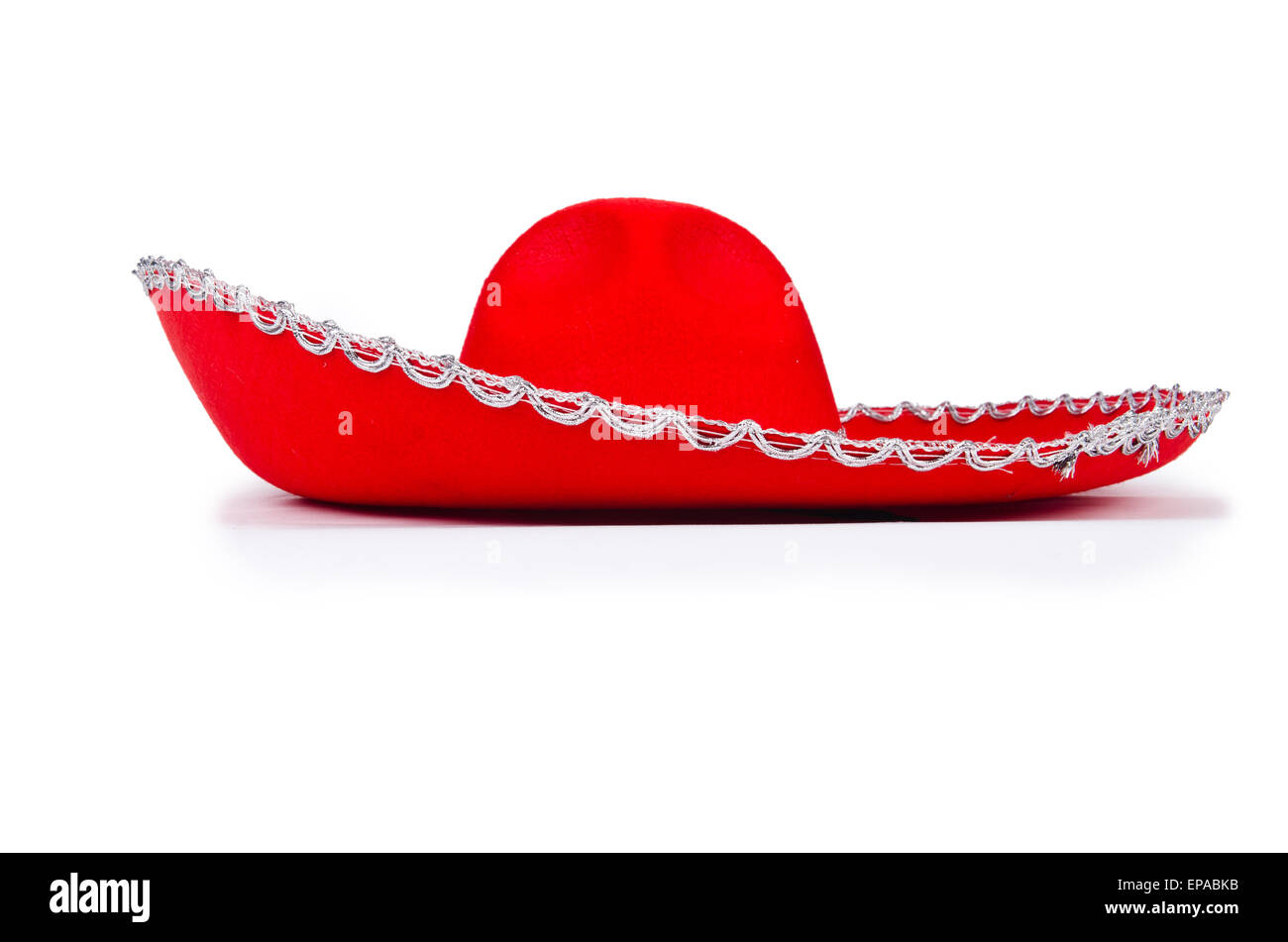 Red mexixan sombrero hat isolated on white Stock Photo - Alamy