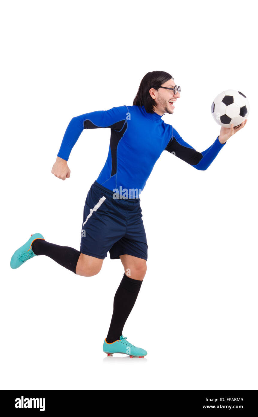 Football player isolated on the white background Stock Photo - Alamy