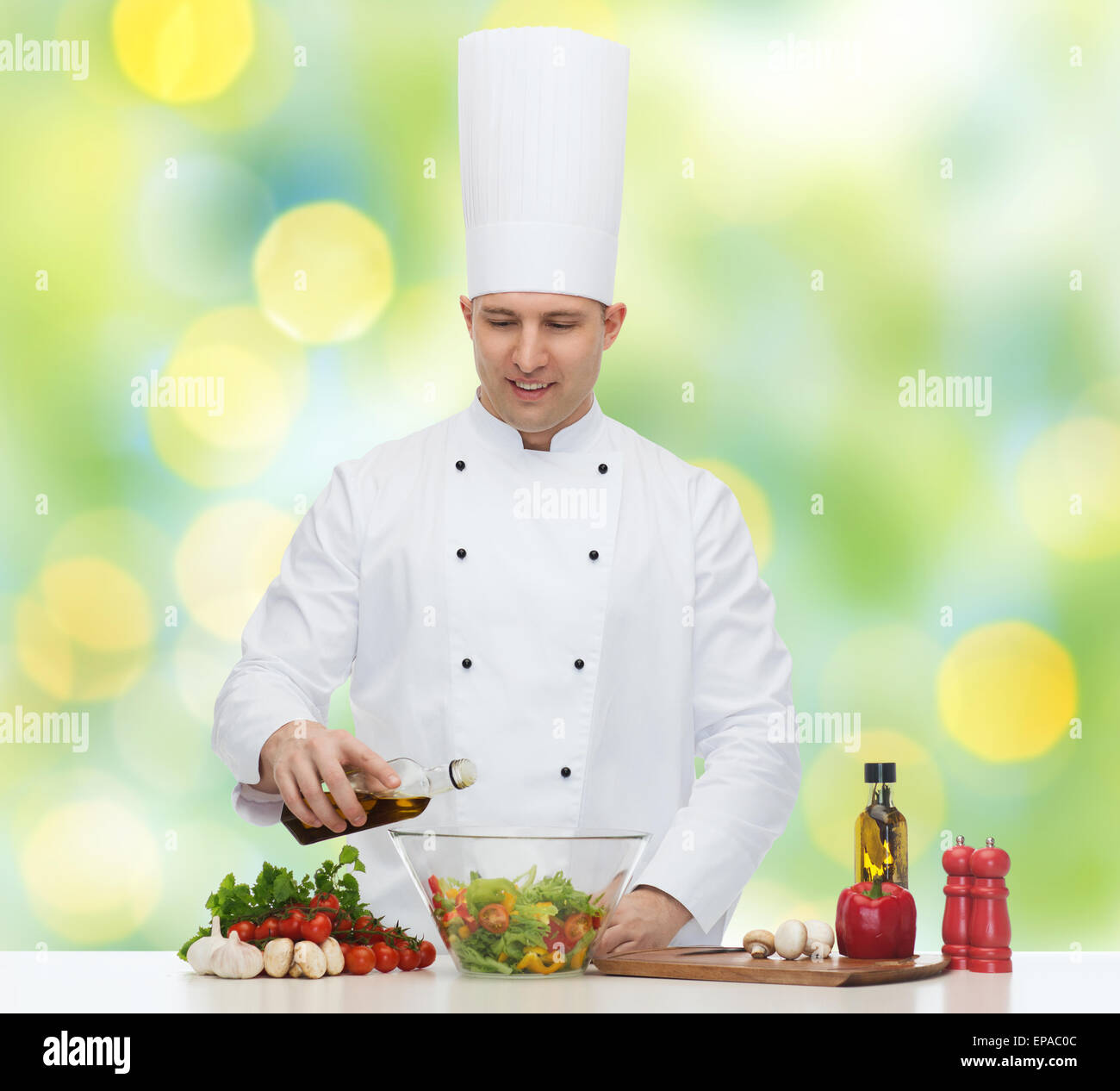 happy male chef cook cooking food Stock Photo - Alamy