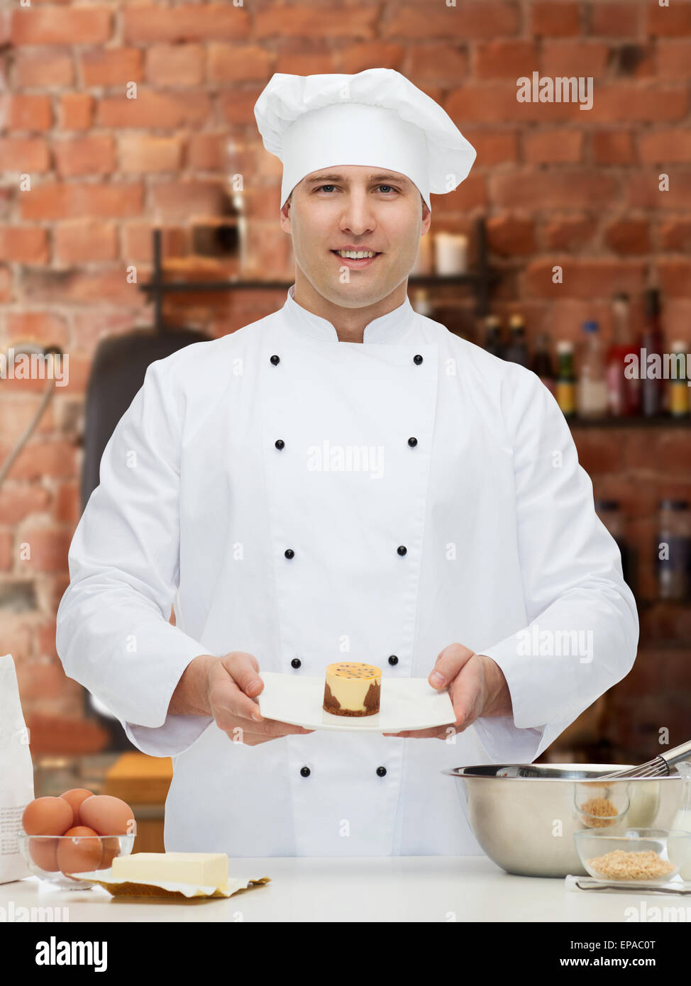 happy male chef cook baking Stock Photo - Alamy