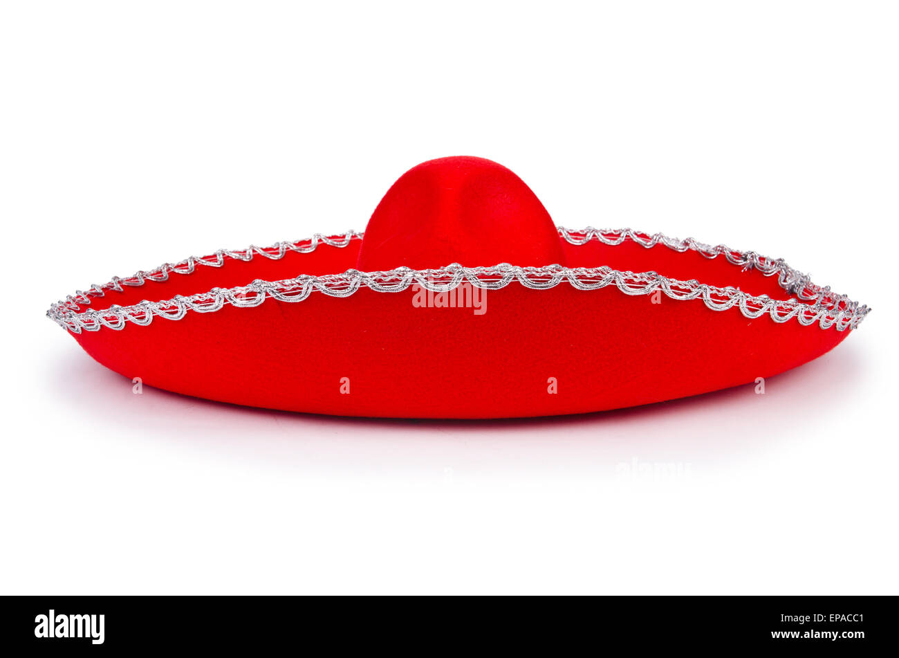 Red mexixan sombrero hat isolated on white Stock Photo - Alamy