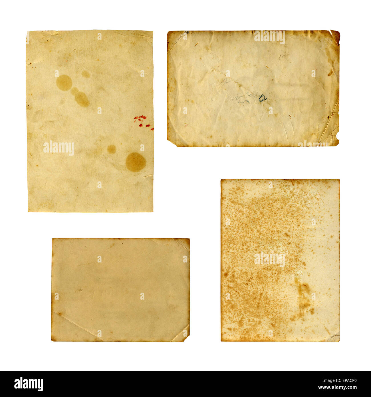 Set of old photo paper texture isolated on white background Stock Photo ...