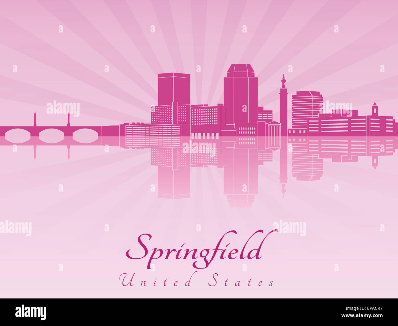 Springfield skyline in purple radiant orchid Stock Photo - Alamy