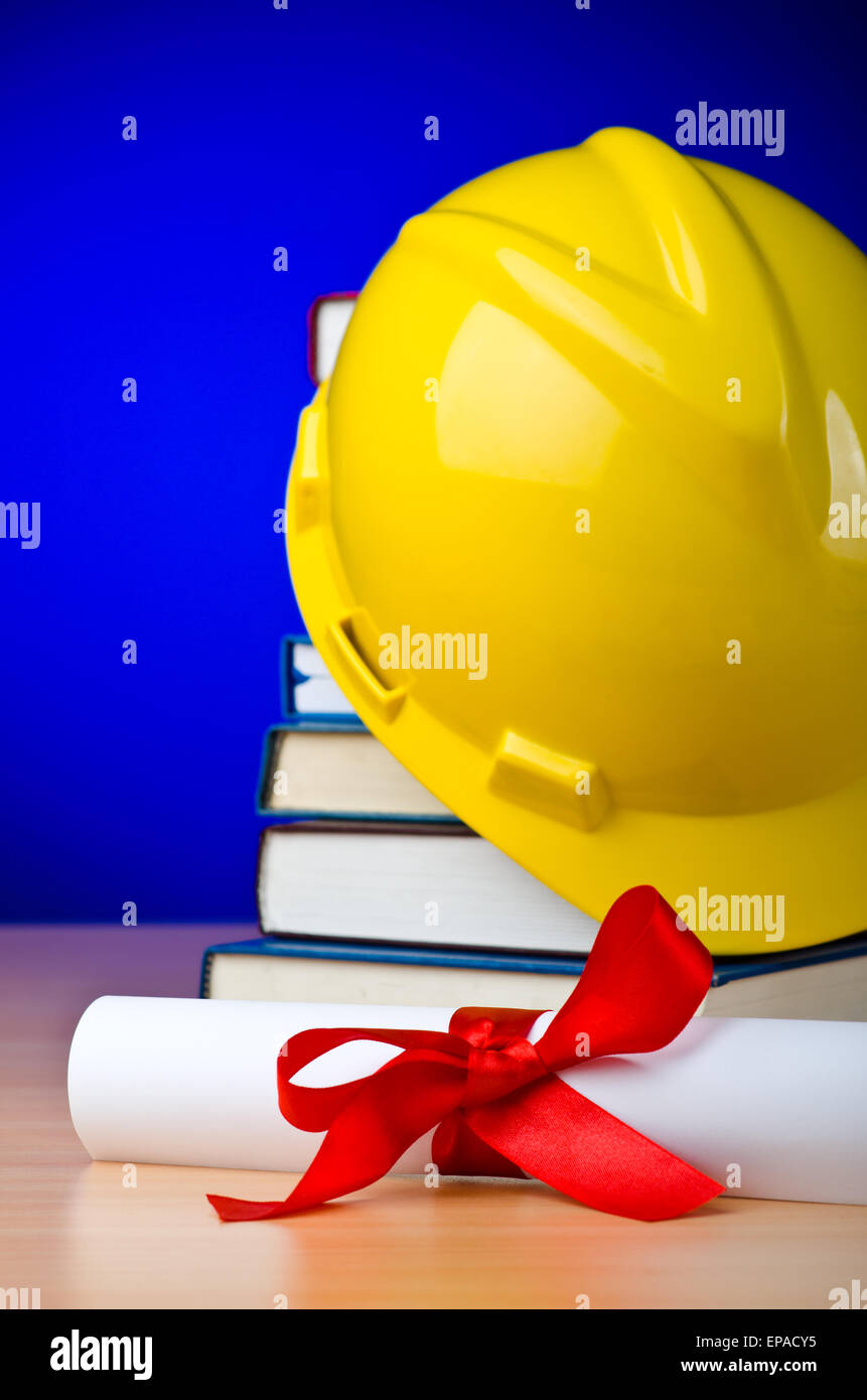 Concept of industrial education with hard hat Stock Photo - Alamy