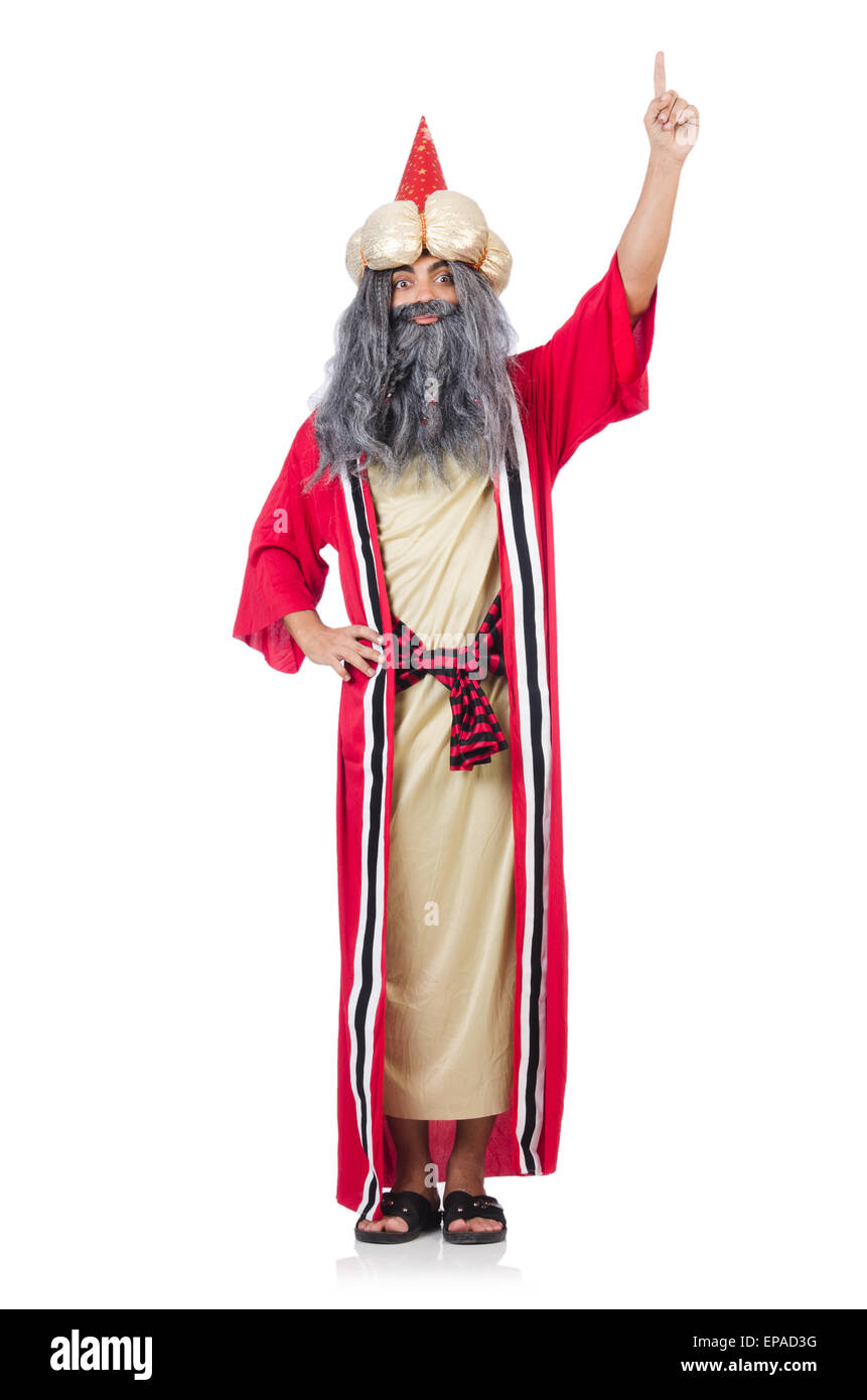 Old wizard isolated on the white background Stock Photo - Alamy