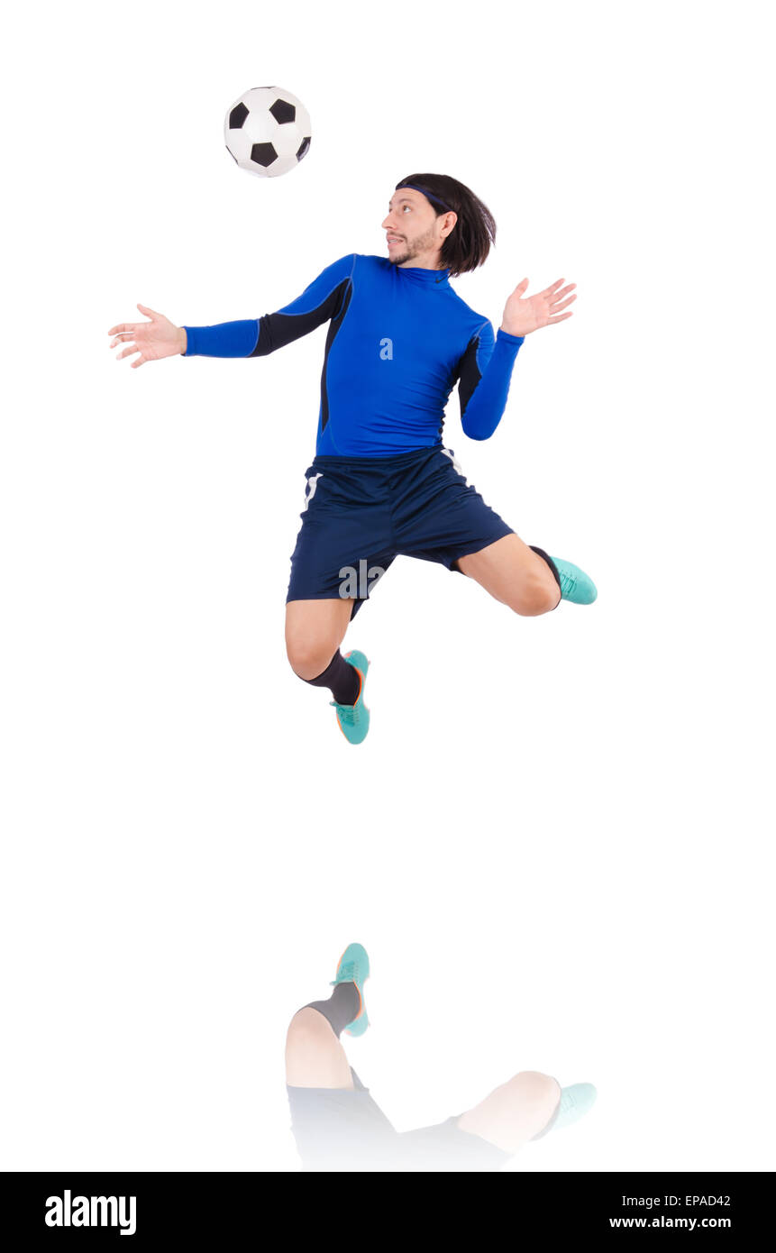 Football player isolated on the white background Stock Photo - Alamy