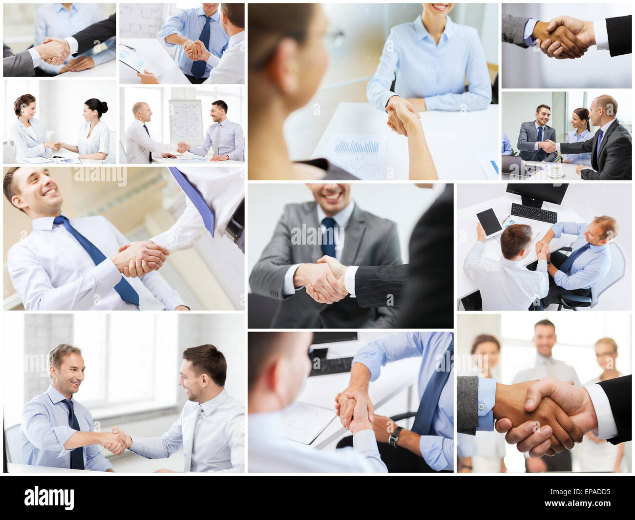 collage with business handshake Stock Photo - Alamy