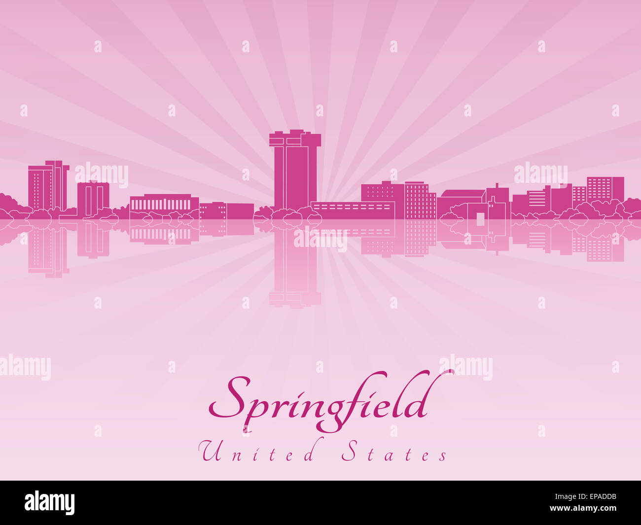 Springfield skyline in purple radiant orchid Stock Photo - Alamy