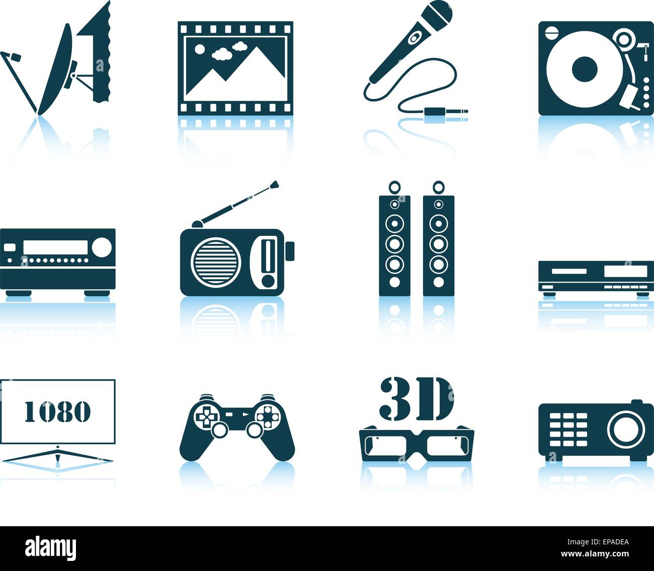 Set of multimedia icon. EPS 10 vector illustration without transparency Stock Vector Image & Art ...