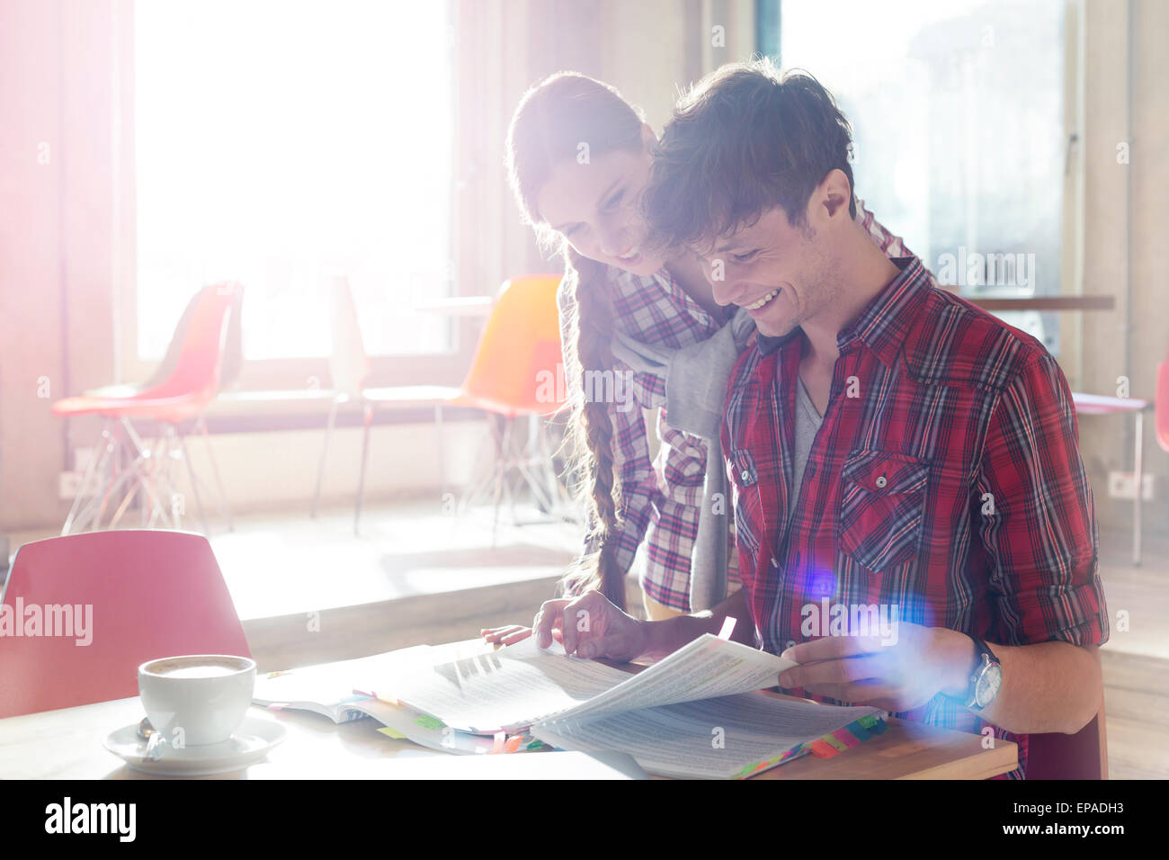 casual business people document editing office Stock Photo - Alamy