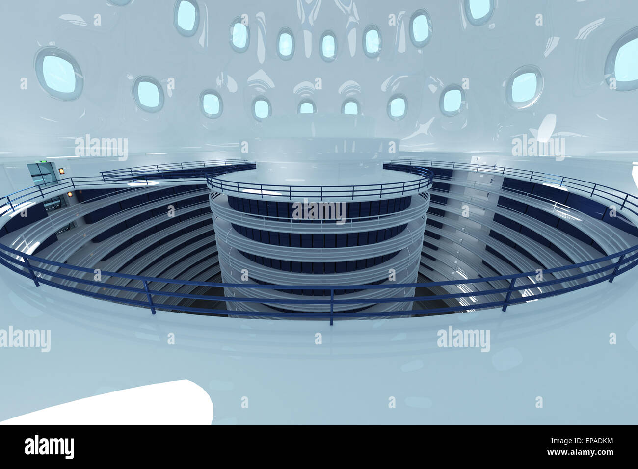 Ultra Modern Data Center Interior 3D Illustration Stock Photo - Alamy