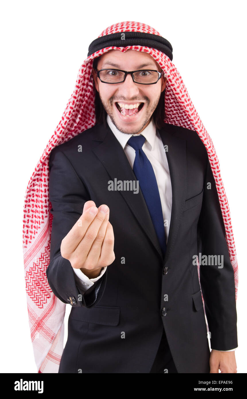 Arab businessman isolated on white Stock Photo - Alamy