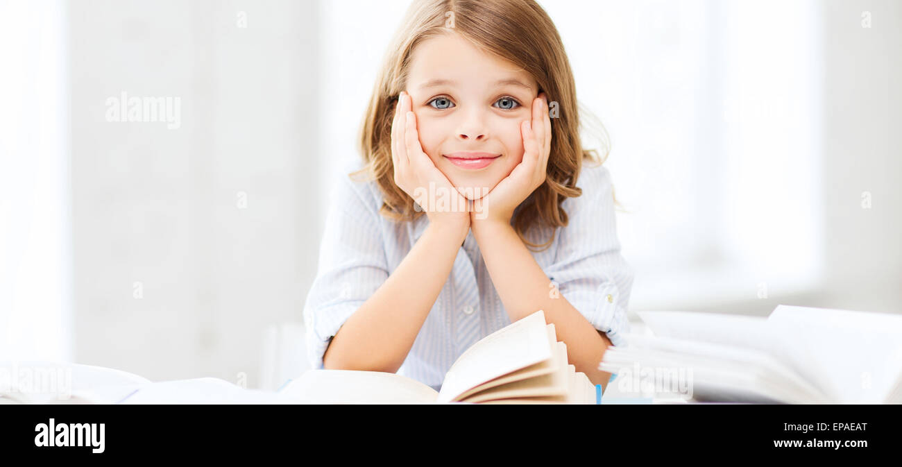 student girl studying at school Stock Photo - Alamy